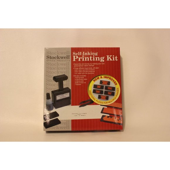 Stockwell | Office | Stockwell Selfinking Printing Kit With 6 Stamp ...
